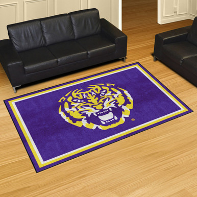 LSU Tigers 5' x 8' Plush Area Rug - Sports Unlimited