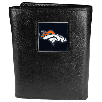Denver Broncos Deluxe Leather Tri-fold Wallet in Gift Box - Sports ...
