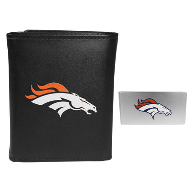 Denver Broncos Tri-fold Wallet & Money Clip - Sports Unlimited