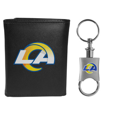 Los Angeles Rams Tri-fold Wallet & Valet Key Chain - Sports Unlimited