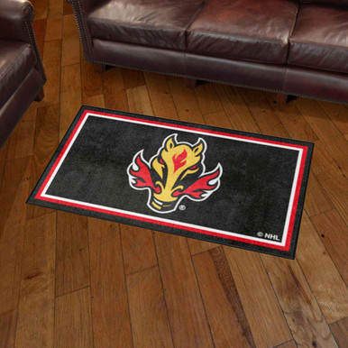 Calgary Flames 3' x 5' Plush Area Rug - Sports Unlimited