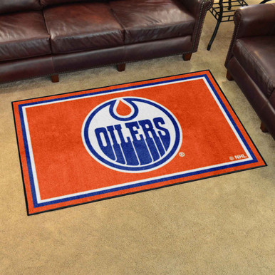 Edmonton Oilers 4' x 6' Plush Area Rug - Sports Unlimited