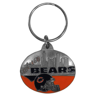 Chicago Bears Oval Carved Metal Key Chain - Sports Unlimited