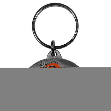 Denver Broncos Oval Carved Metal Key Chain - Sports Unlimited