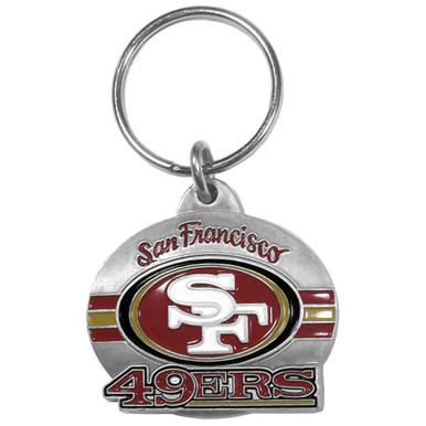 San Francisco 49ers Oval Carved Metal Key Chain - Sports Unlimited