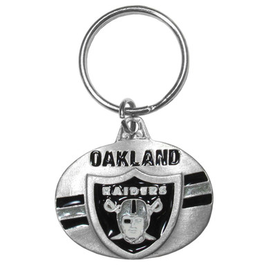 Las Vegas Raiders Oval Carved Metal Key Chain - Sports Unlimited