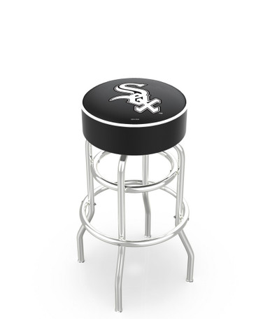 Chicago White Sox Swivel Bar Stool with Chrome Finish - Sports Unlimited