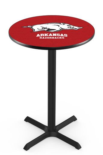Arkansas Razorbacks Black Wrinkle Bar Table with Cross Base - Sports ...