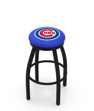 Chicago Cubs Swivel Bar Stool with Black Frame - Sports Unlimited