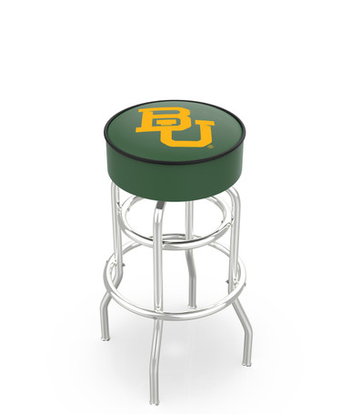 Baylor Bears Double-Ring Chrome Base Swivel Bar Stool - Sports Unlimited