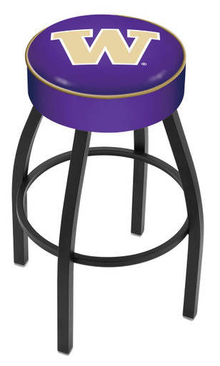 Washington Huskies Black Base Swivel Bar Stool - Sports Unlimited