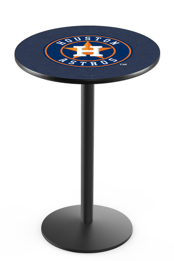 Houston Astros Pub Table with Black Round Base - Sports Unlimited