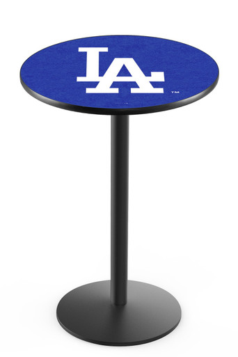 Los Angeles Dodgers Pub Table with Black Round Base - Sports Unlimited