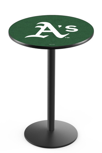 Oakland Athletics Pub Table with Black Round Base - Sports Unlimited