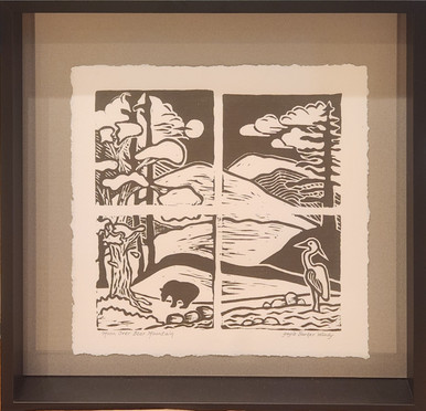 Moon Over Bear Mountain - Large Mat - Twigs & Leaves Gallery