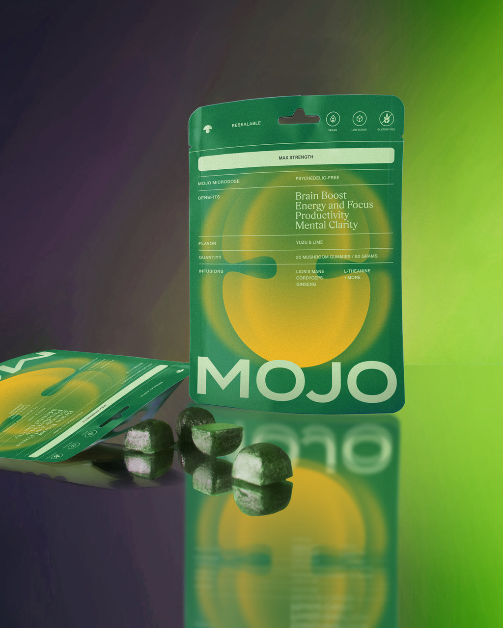 MOJO | Brain Boost Gummies | Max Strength | Yuzu Lime - Acadia Canna ...