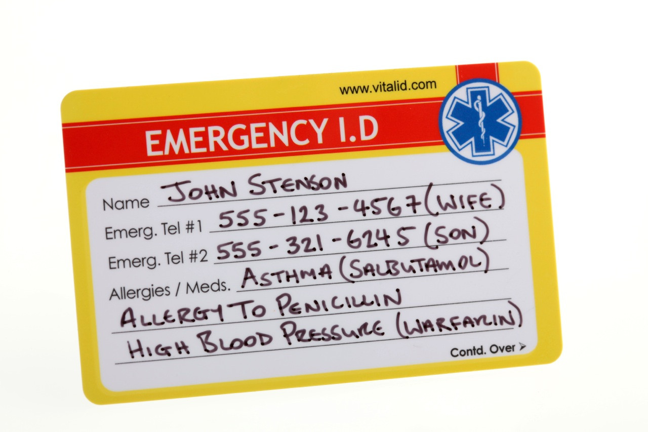 Emergency ID card | emergency medical id card | Vital ID