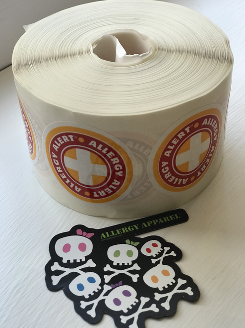 Allergy Alert Sticker Roll (1k) - Allergy Apparel™, LLC