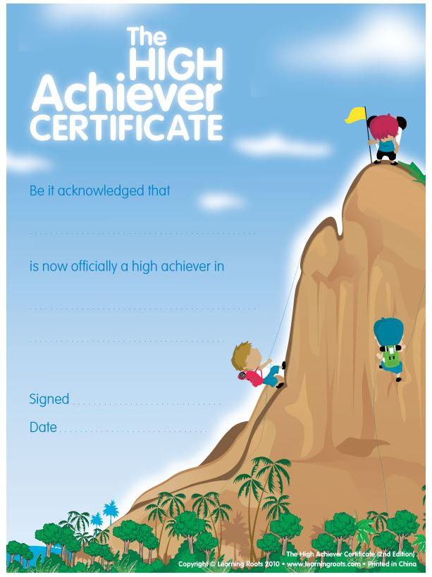 The High Achievers Certificate (25 Pack A4)