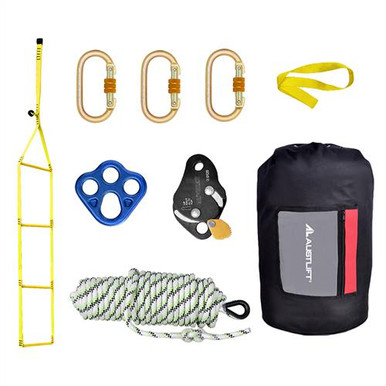 Webbing Rescue Ladder with Kernmantle Rope, Rope Grab & Karabiners ...