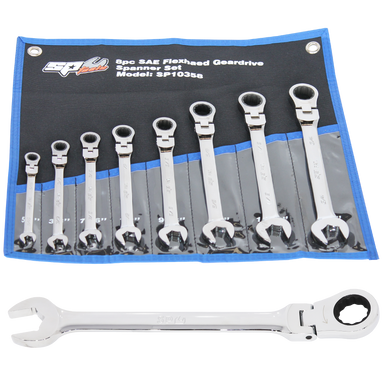 SPANNER SET - ROE GEARDRIVE/QUAD DRIVE FLEX HEAD SAE 8PC - West ...