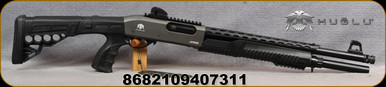 Huglu - 12Ga/3"/18.5" - Atrox Tactic Plus Grey - Pump Action - Black ...