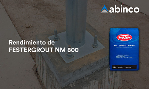 Rendimiento de FESTERGROUT NM 800 - Abinco