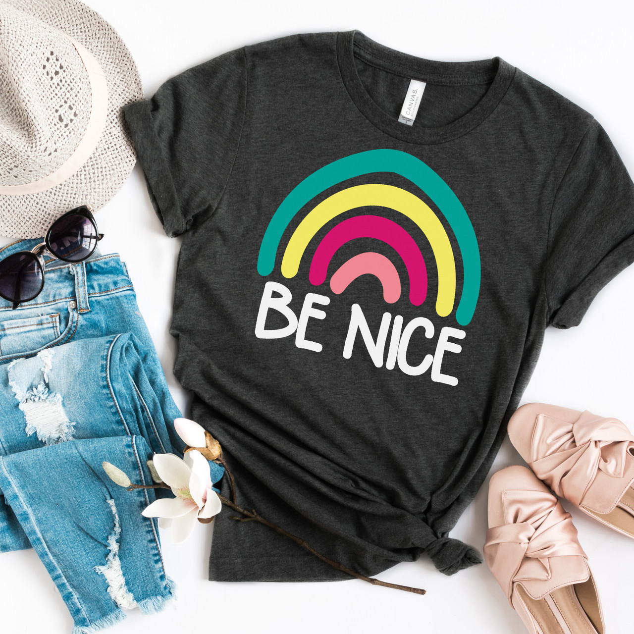Rainbow Be Nice Tee - Simply Tees