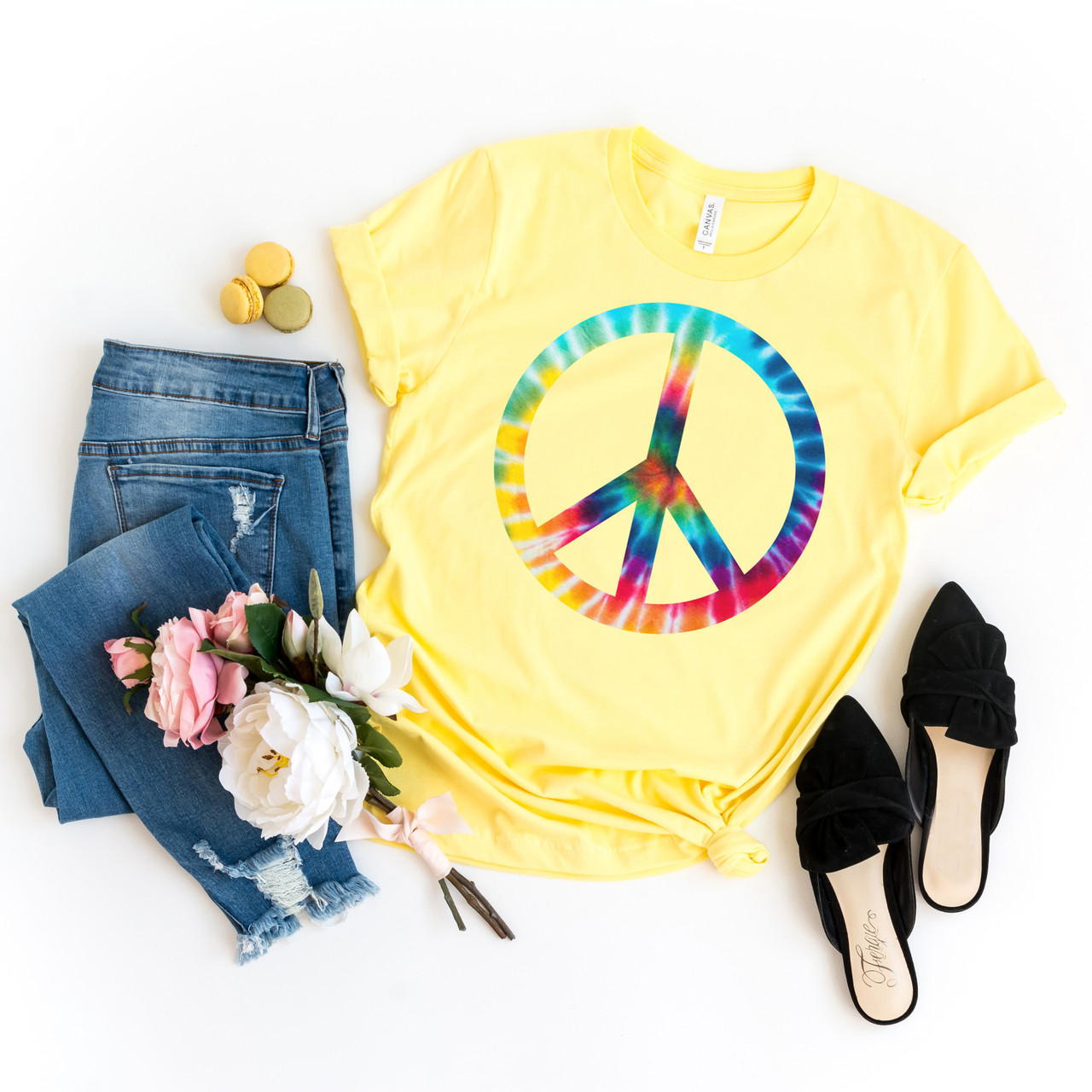 Tie Dye Peace Sign Tee - Simply Tees