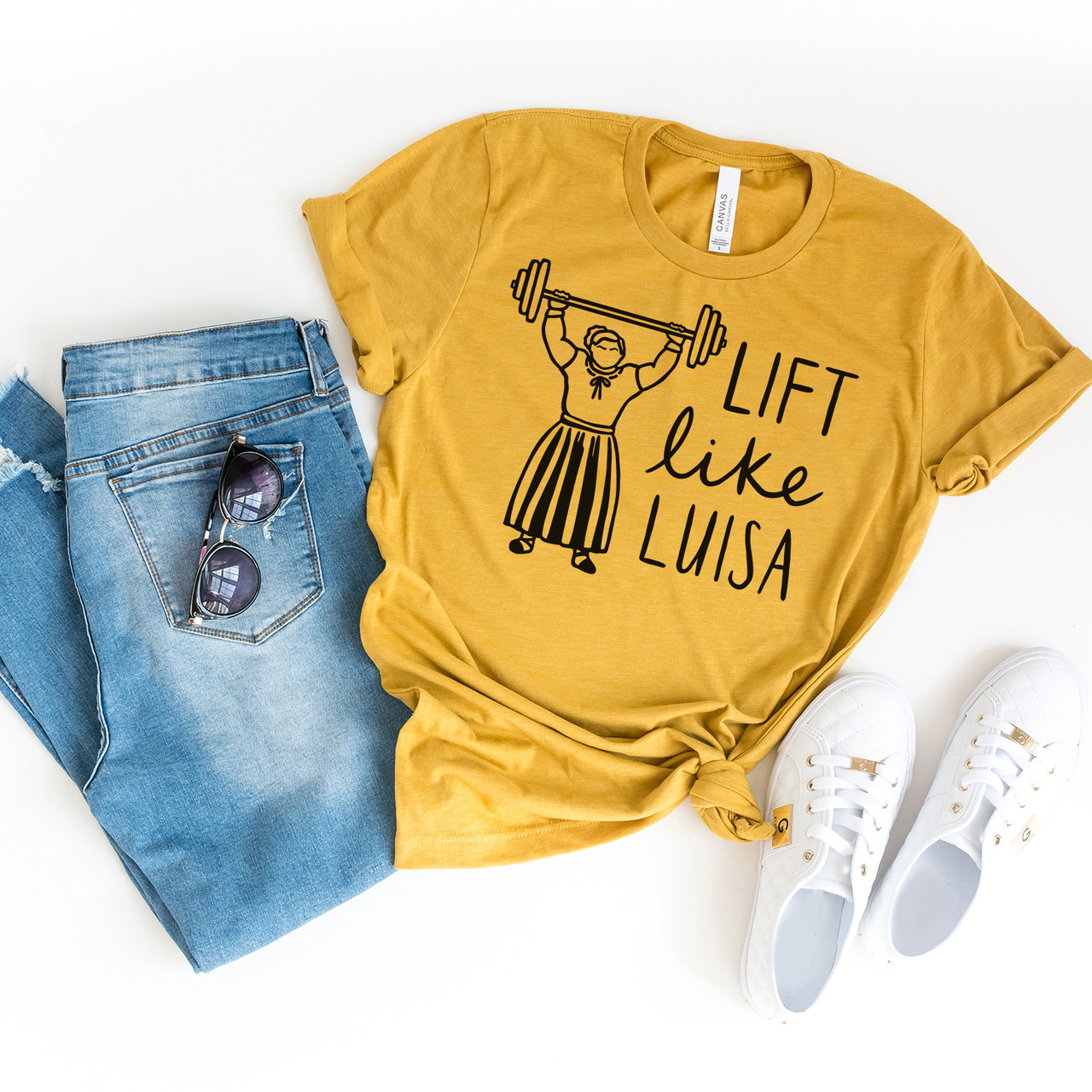 Lift Like Luisa Tee Black Ink - Simply Tees