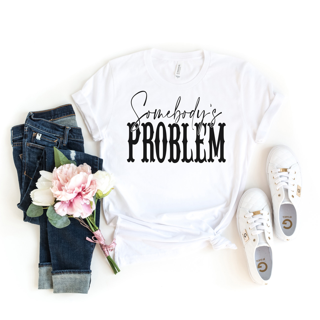 Somebody's Problem Tee Black Ink - Simply Tees