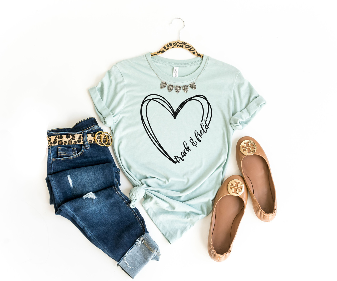 Track and Field Heart Tee Black Ink - Simply Tees