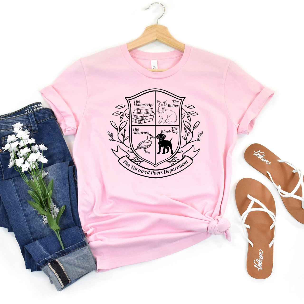 Tortured Poets Department Crest Tee Black Ink - Simply Tees