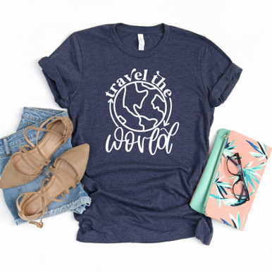 Travel the World Tee White Ink - Simply Tees