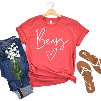 Cursive Bears Tee White Ink - Simply Tees