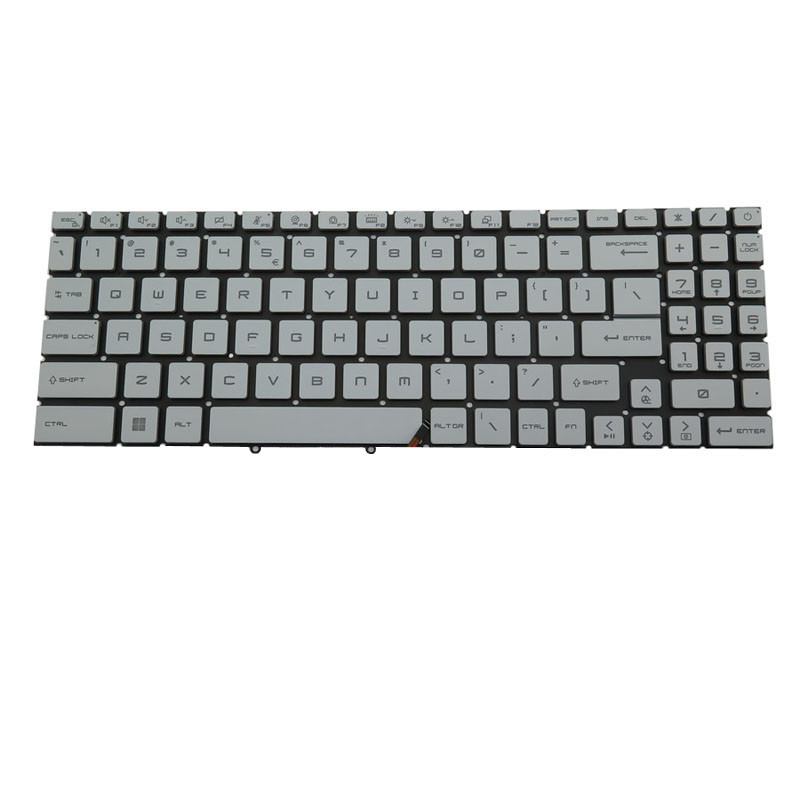 White Laptop Monochrome Backlit Keyboard For MSI NSK-FG0DBN 01 ...