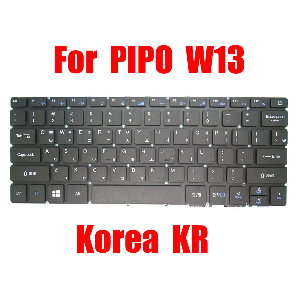 Laptop Replacement Keyboard For PIPO W13 13.3 Korea KR Black Without ...