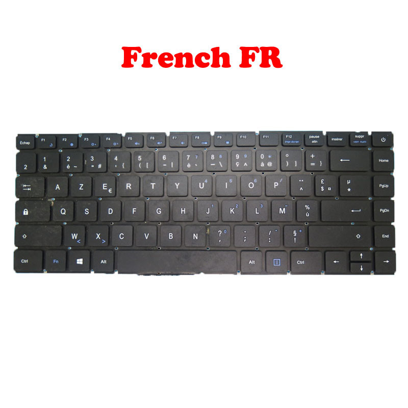 Laptop Replacement Keyboard For Teclast F6 Plus French FR Black New ...