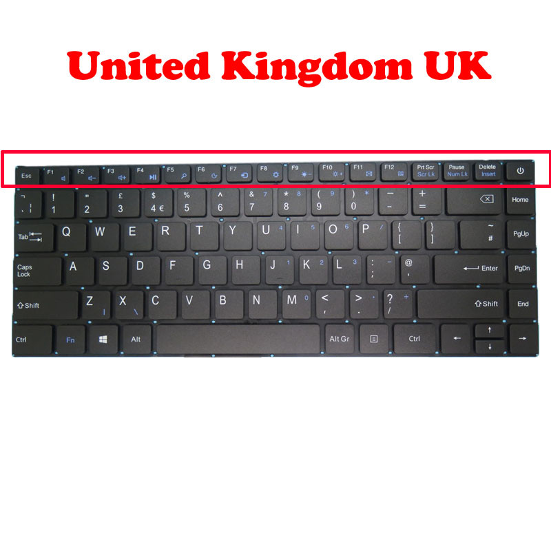 Laptop Replacement Keyboard For Teclast F6 Plus United Kingdom UK Black ...