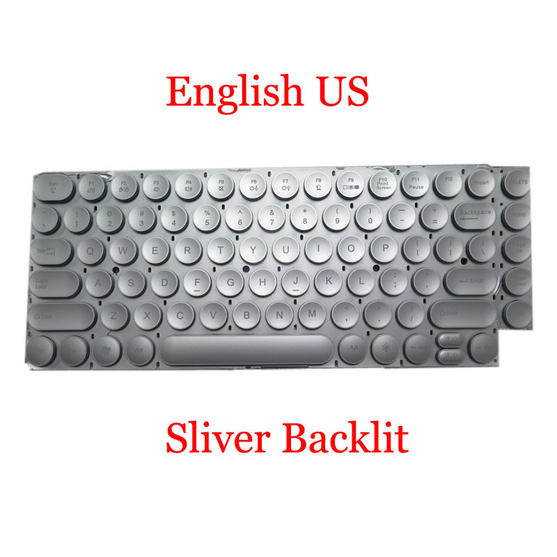 Sliver Laptop Monochrome Backlit Keyboard For Toposh P06 English US ...