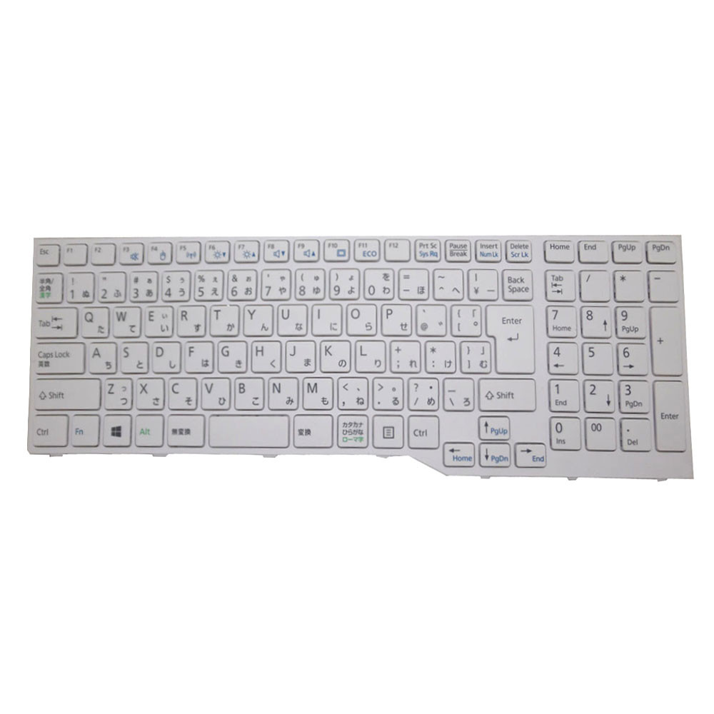 Laptop Keyboard For Fujitsu LifeBook A555/G Japanese JP JA White With ...