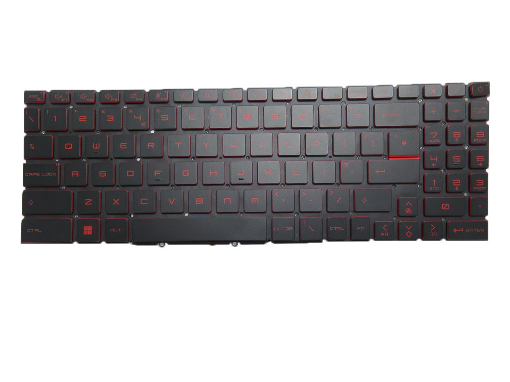 Laptop Red Backlit Keyboard For MSI Sword 15-A12V Series Sword 15 A12VE ...
