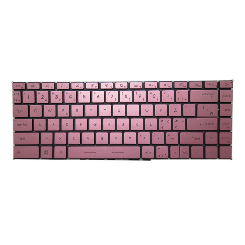 Laptop Backlit Keyboard For MSI Summit B15 A11M A11MT Nordic NE Pink ...