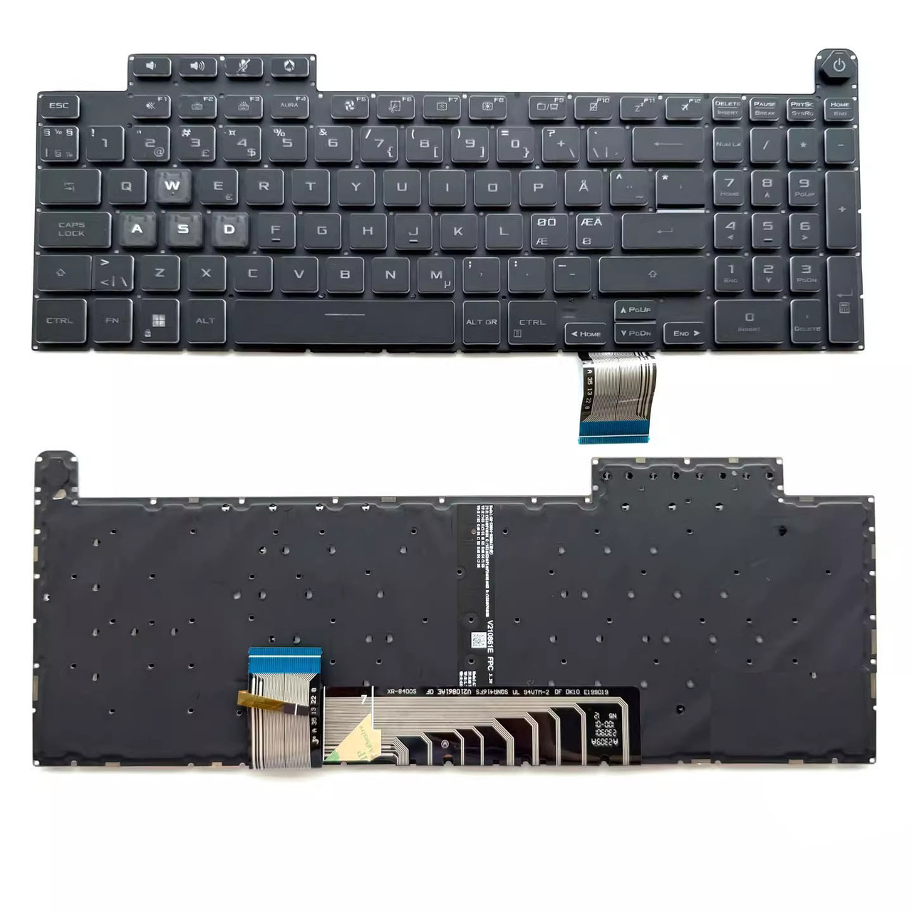 Laptop Keyboard For ASUS PX507ZC4 Black Without Frame With Colorful ...