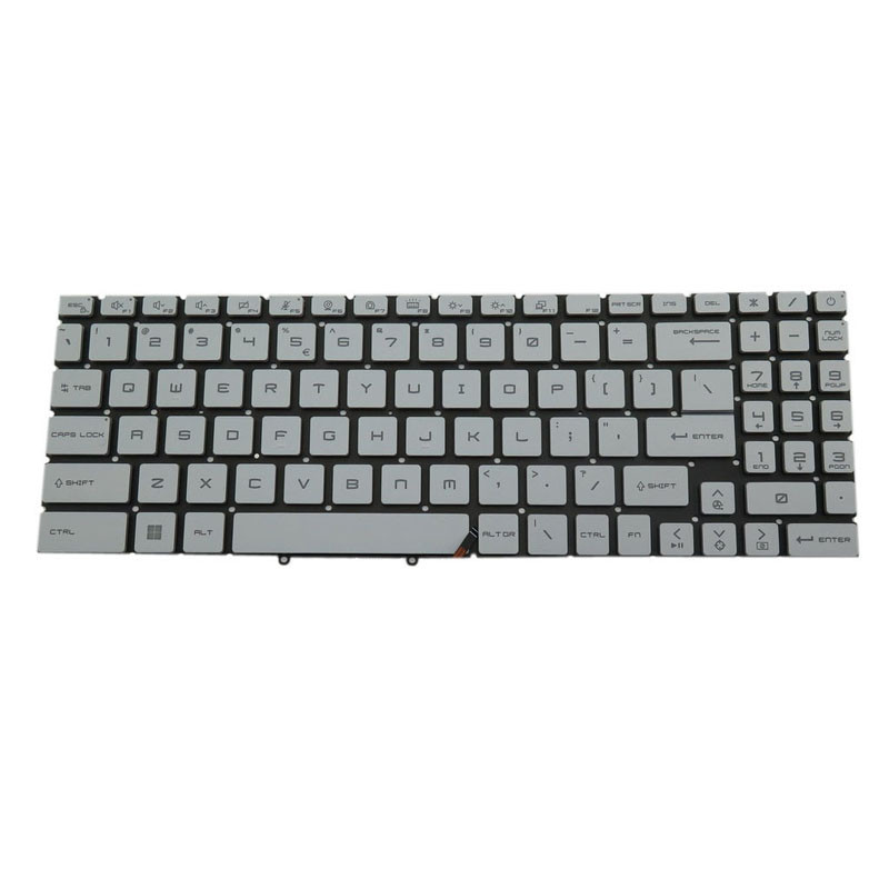 White New Laptop No Backlit Keyboard For MSI Crosshair 15 R6E B12UEZ ...