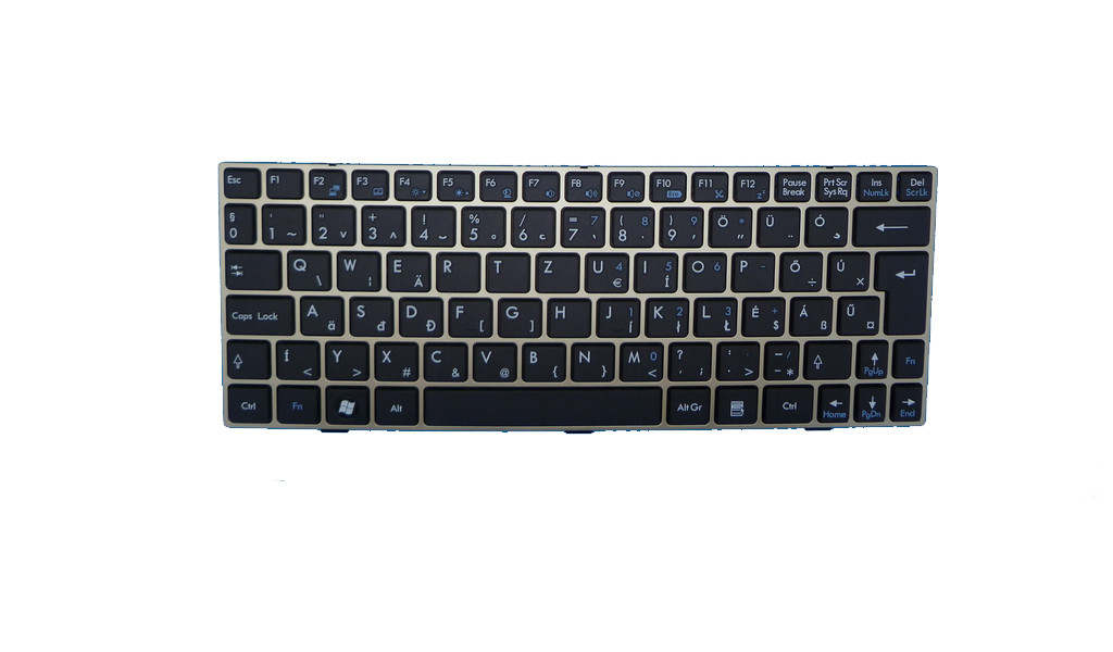 Laptop Keyboard For MSI U135 Black HG Hungarian (With Titanium frame ...