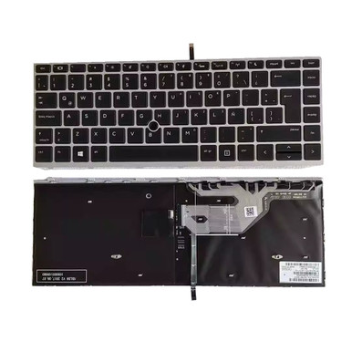 Laptop Keyboard For HP ProBook 640 G5 L09548-161 with silver frame with ...