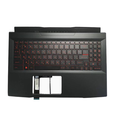 Black Laptop PalmRest&RU Red Backlit Keyboard Red Words For MSI Katana ...