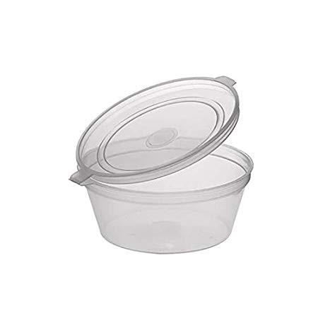 Sauce Pot 2oz (60ml) Clear Hinged Lid Disposable Bulk Takeaway - 1000 Pack