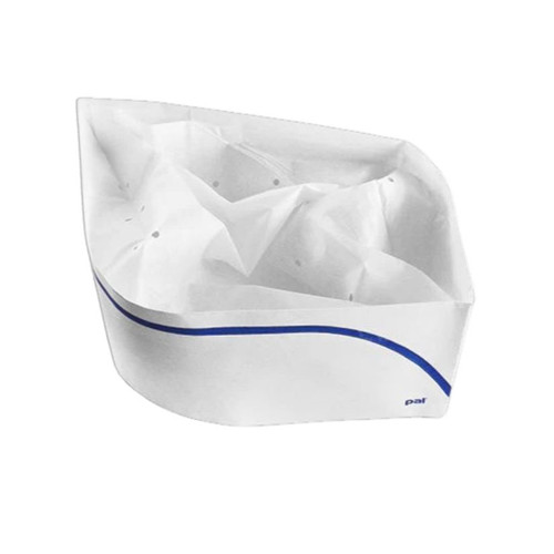 White Blue Striped Forage Hats Hairnet Food Safety Catering - 100 Pack